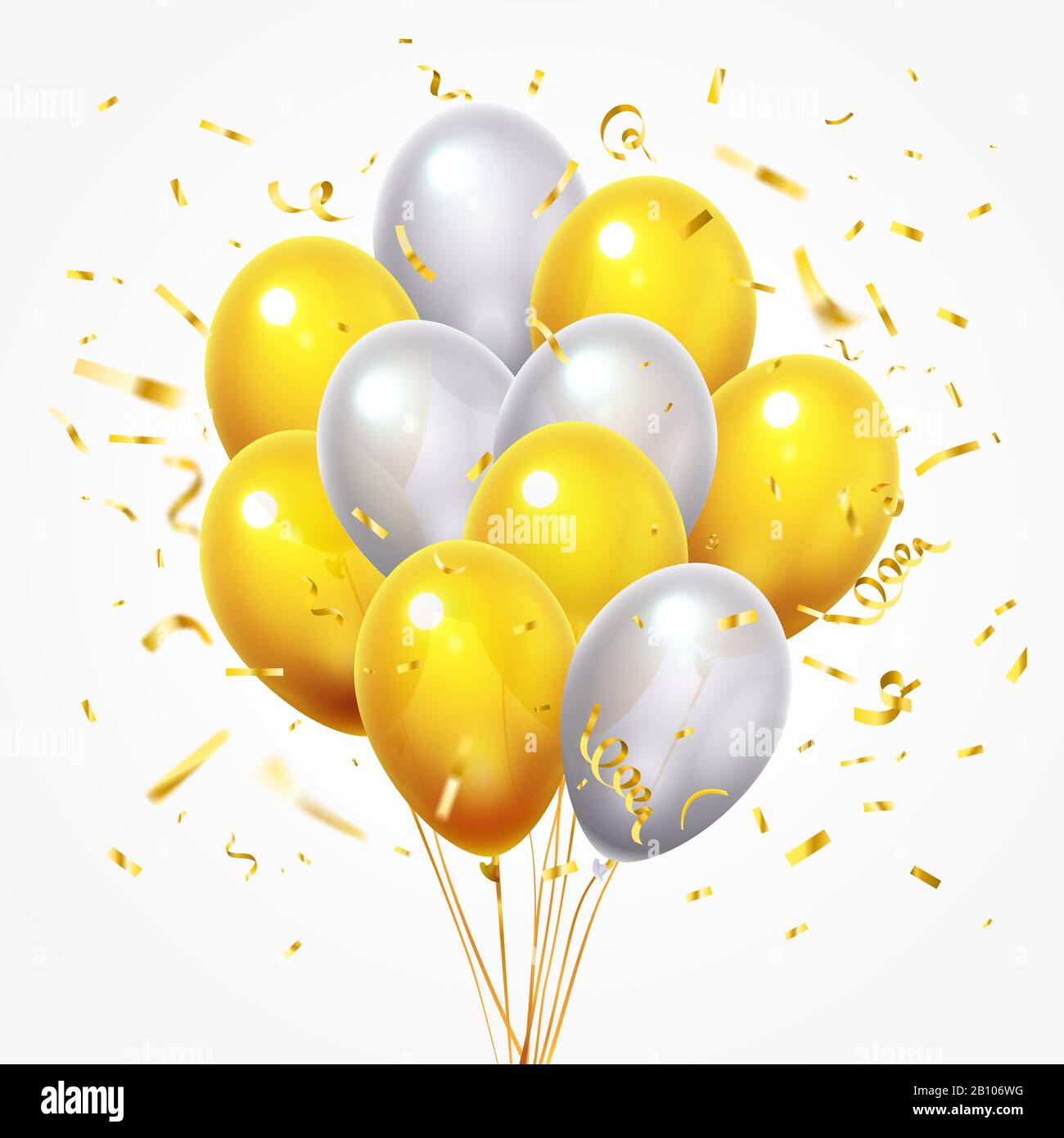 Golden party balloon bunch Stock Vector Images - Alamy