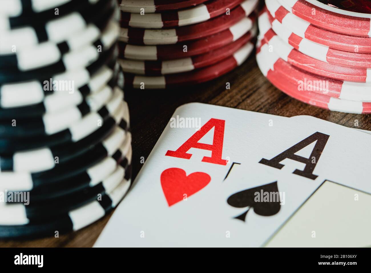 aces with poker chips Stock Photo - Alamy