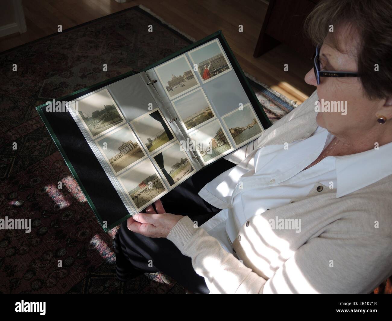 Washington, USA. 09th Feb, 2020. Celeste Sweeney shows photos from her ...