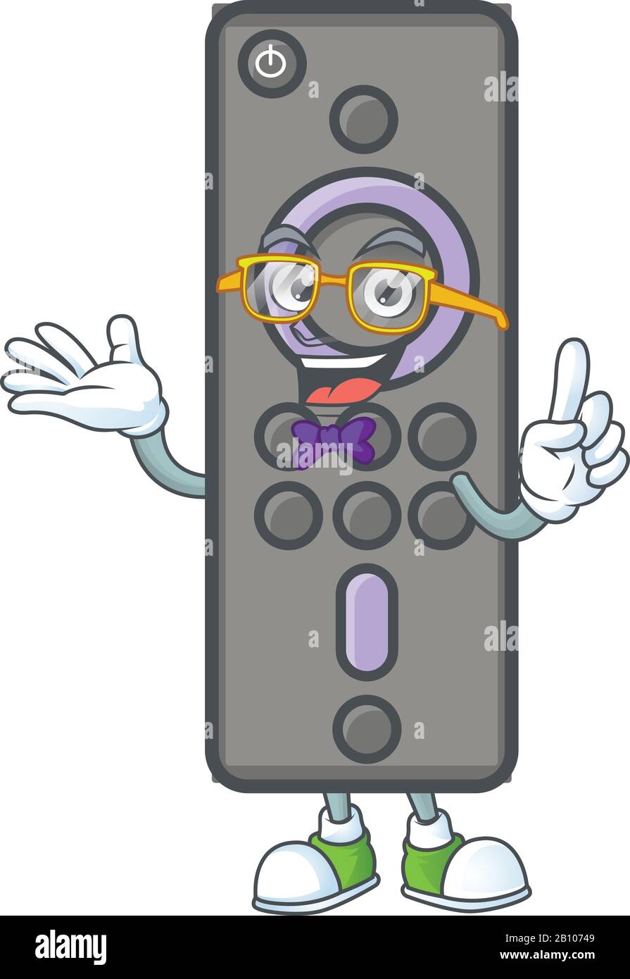 The Geek character of remote control TV mascot design Stock Vector ...