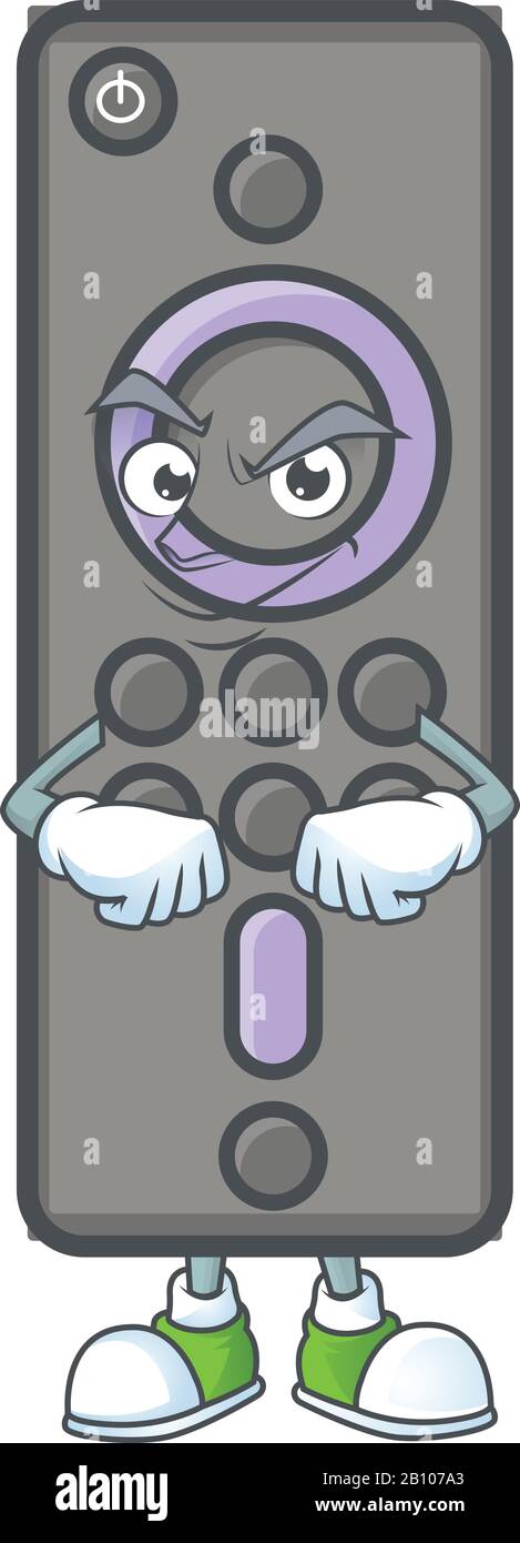 Remote control TV mascot icon design style with Smirking face Stock ...