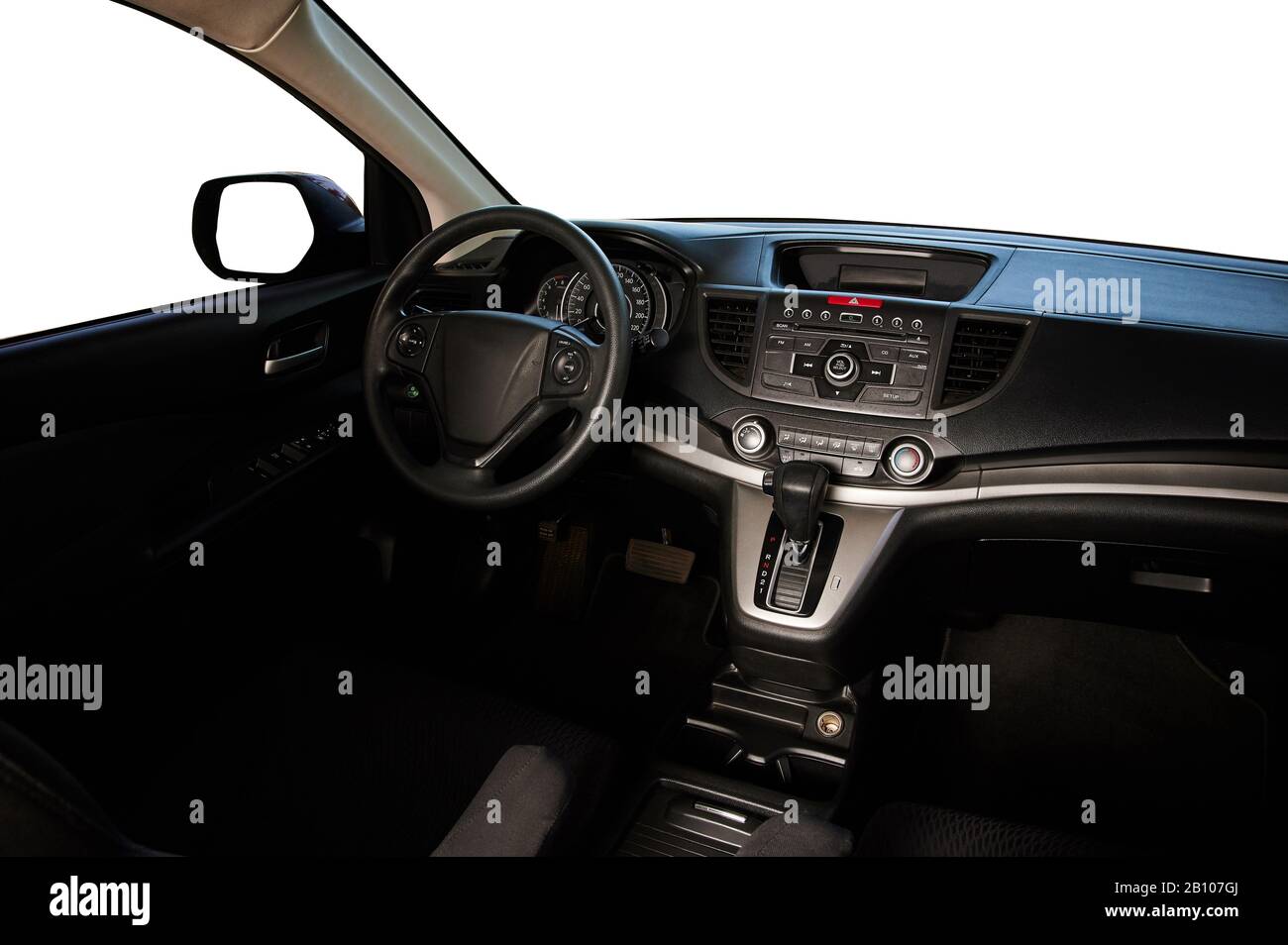 Interior of modern car dashboard isolated on white background Stock ...
