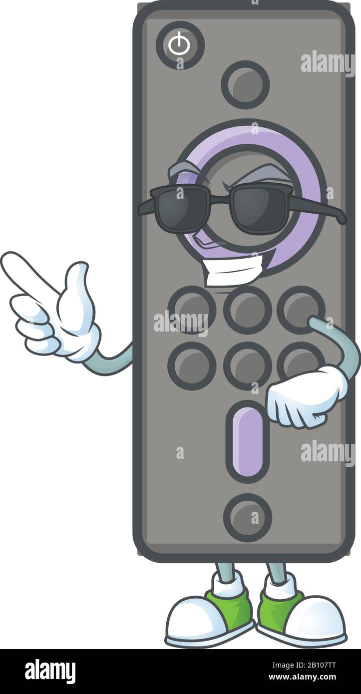 Super cool remote control TV mascot character wearing black glasses ...