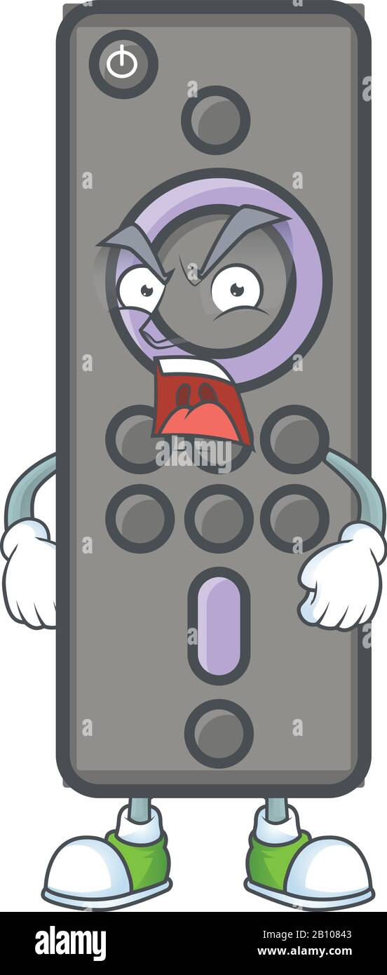 Remote control TV cartoon character design with angry face Stock Vector ...
