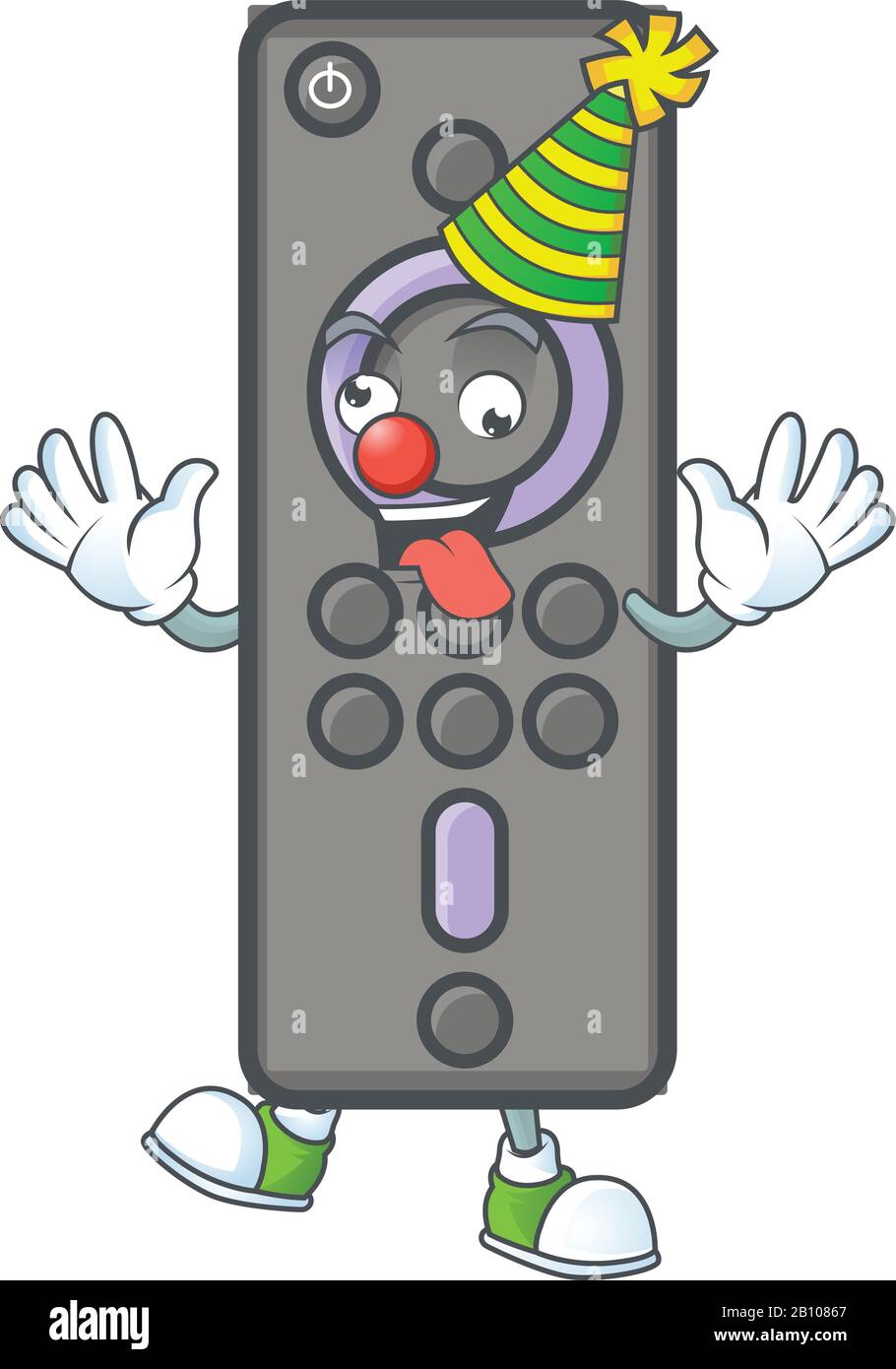 Cute and funny Clown remote control TV cartoon character mascot style ...