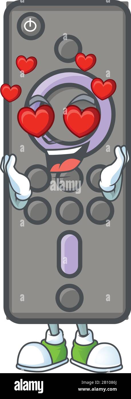 A romantic remote control TV cartoon mascot design style Stock Vector ...