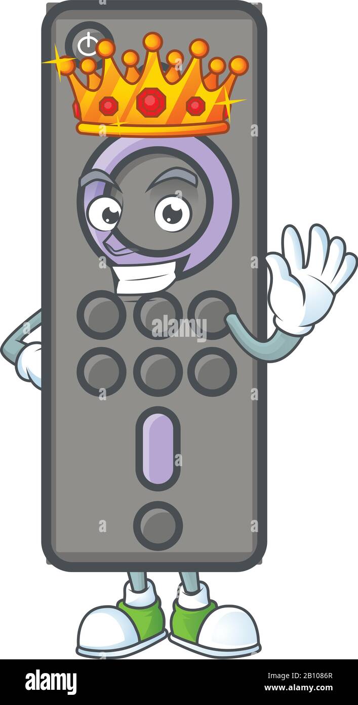 A dazzling of remote control TV stylized of King on cartoon mascot ...