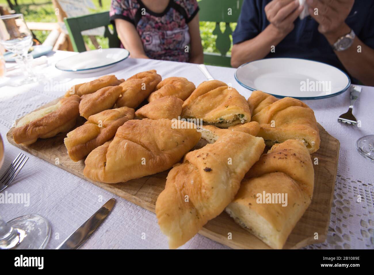 Old wooden houses and barns in the village of Breb, Romania Stock Photo ...