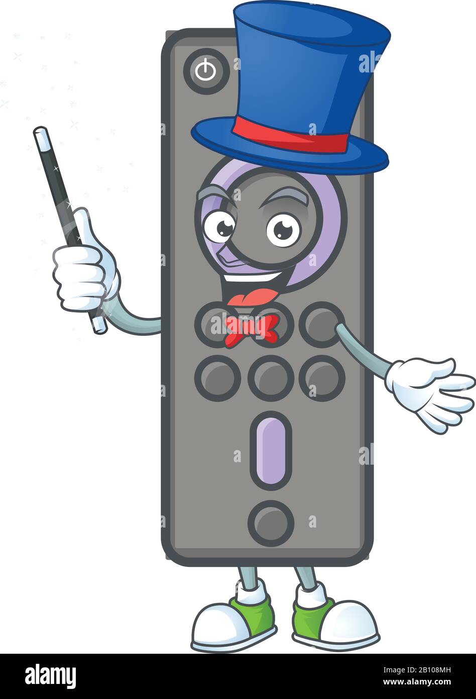 A character of remote control TV performance as a Magician Stock Vector ...