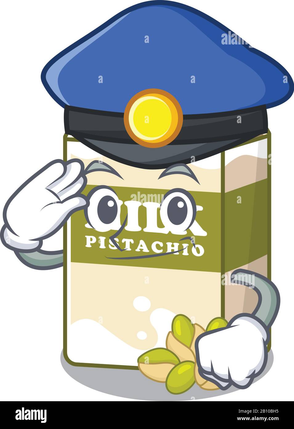A manly pistachio milk Cartoon concept working as a Police officer ...