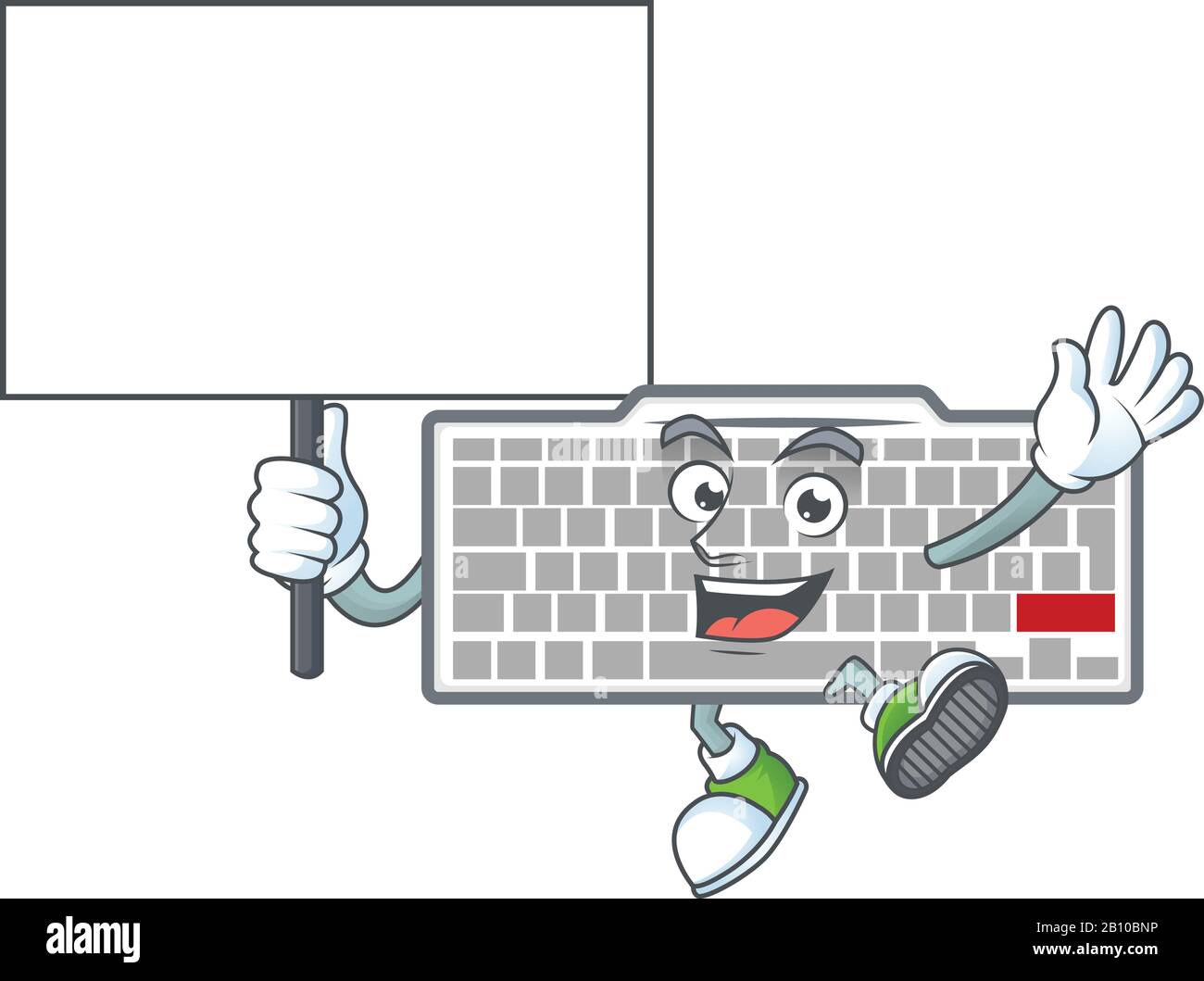 A picture of white keyboard cartoon character with board Stock Vector ...