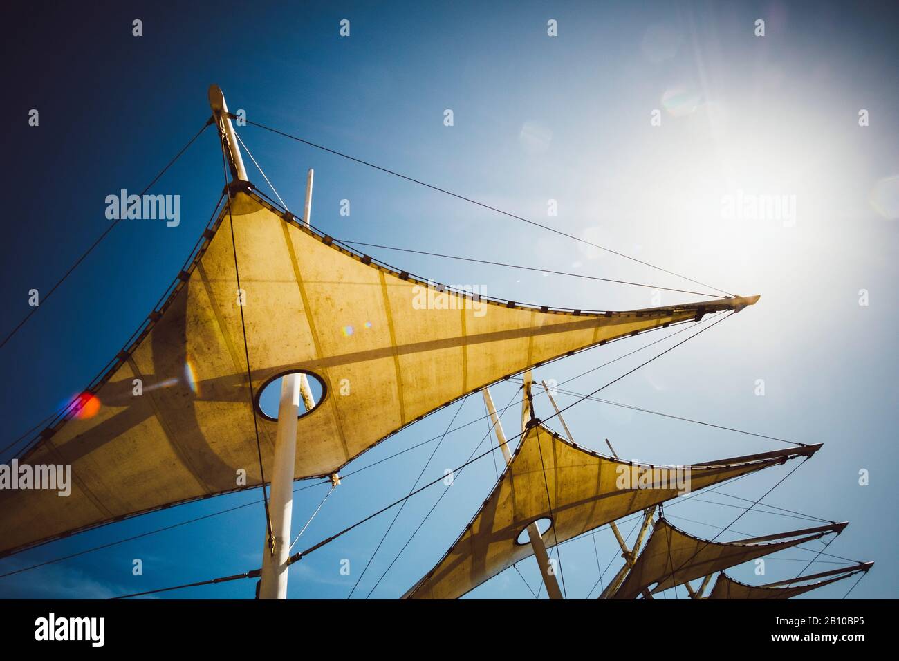 Modern shade sail, Brighton, England Stock Photo - Alamy
