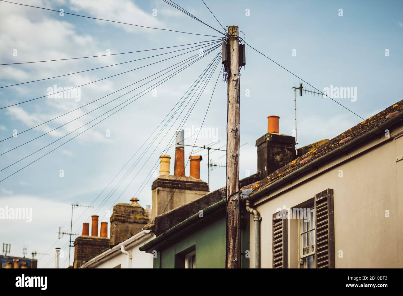 Electricity pylon with spider like power lines hi-res stock photography ...
