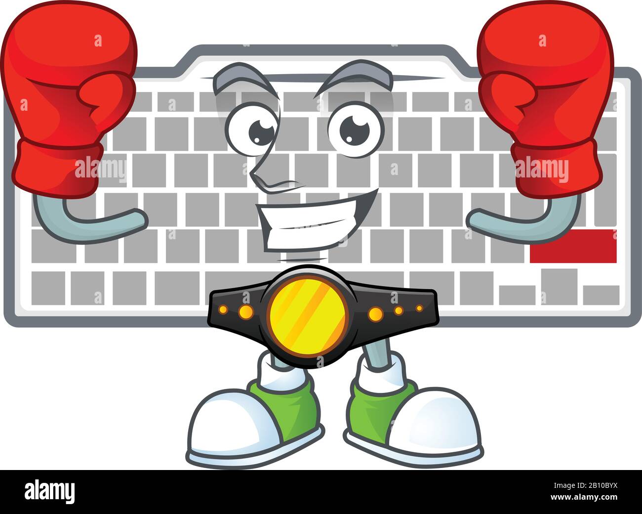 A sporty Boxing white keyboard cartoon character design style Stock ...