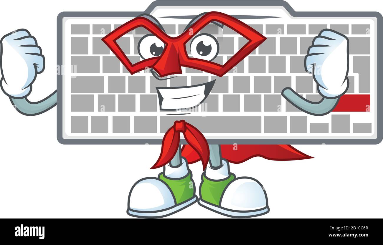A friendly picture of white keyboard dressed as a Super hero Stock ...