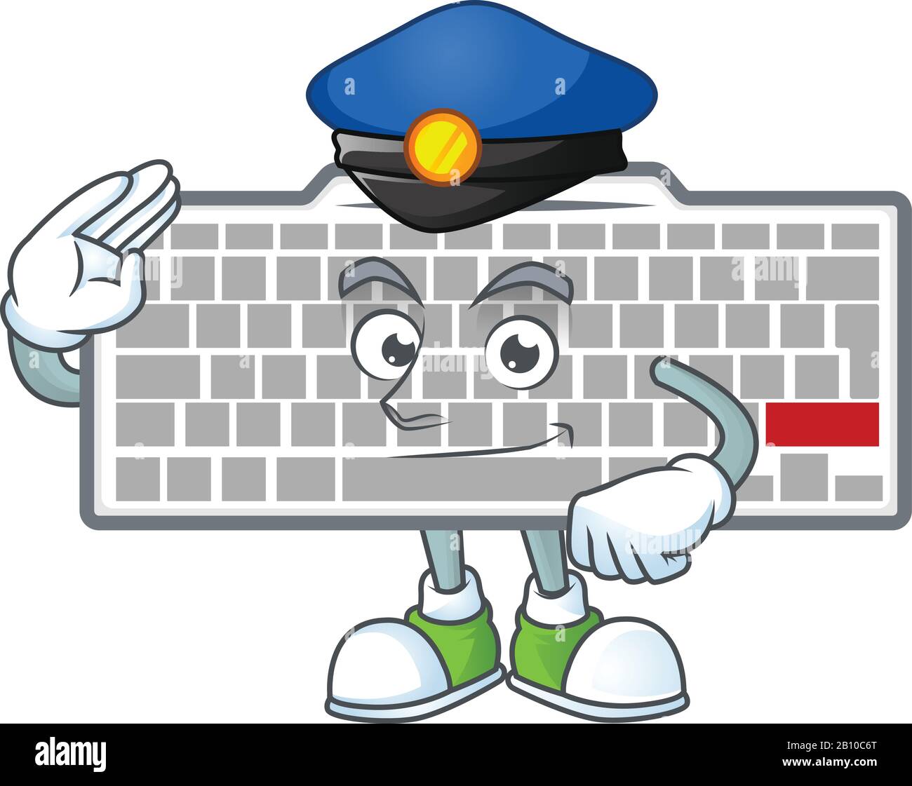 A character design of white keyboard working as a Police officer Stock ...