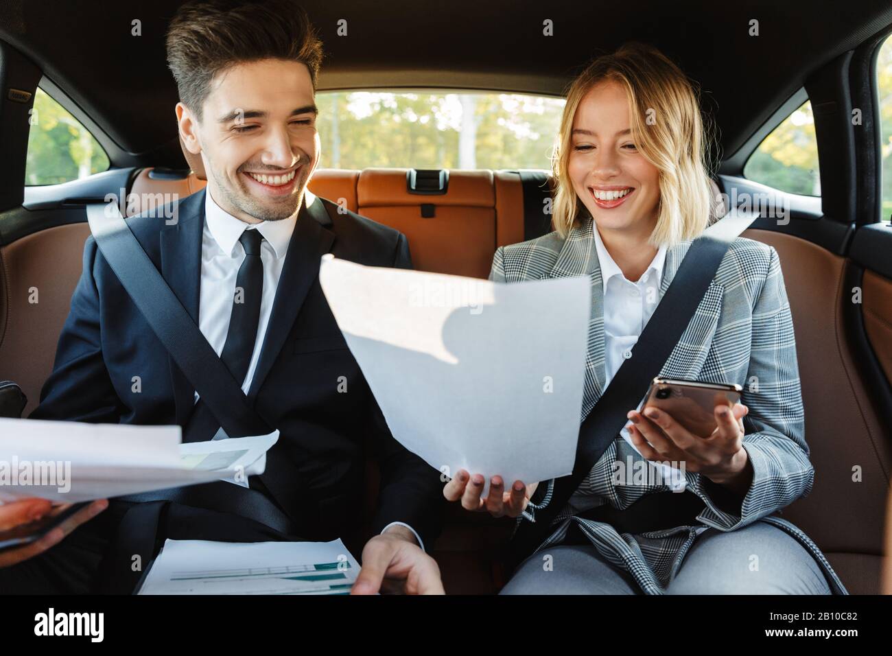 Image Of Young Caucasian Businesslike Man And Woman In Formal Wear