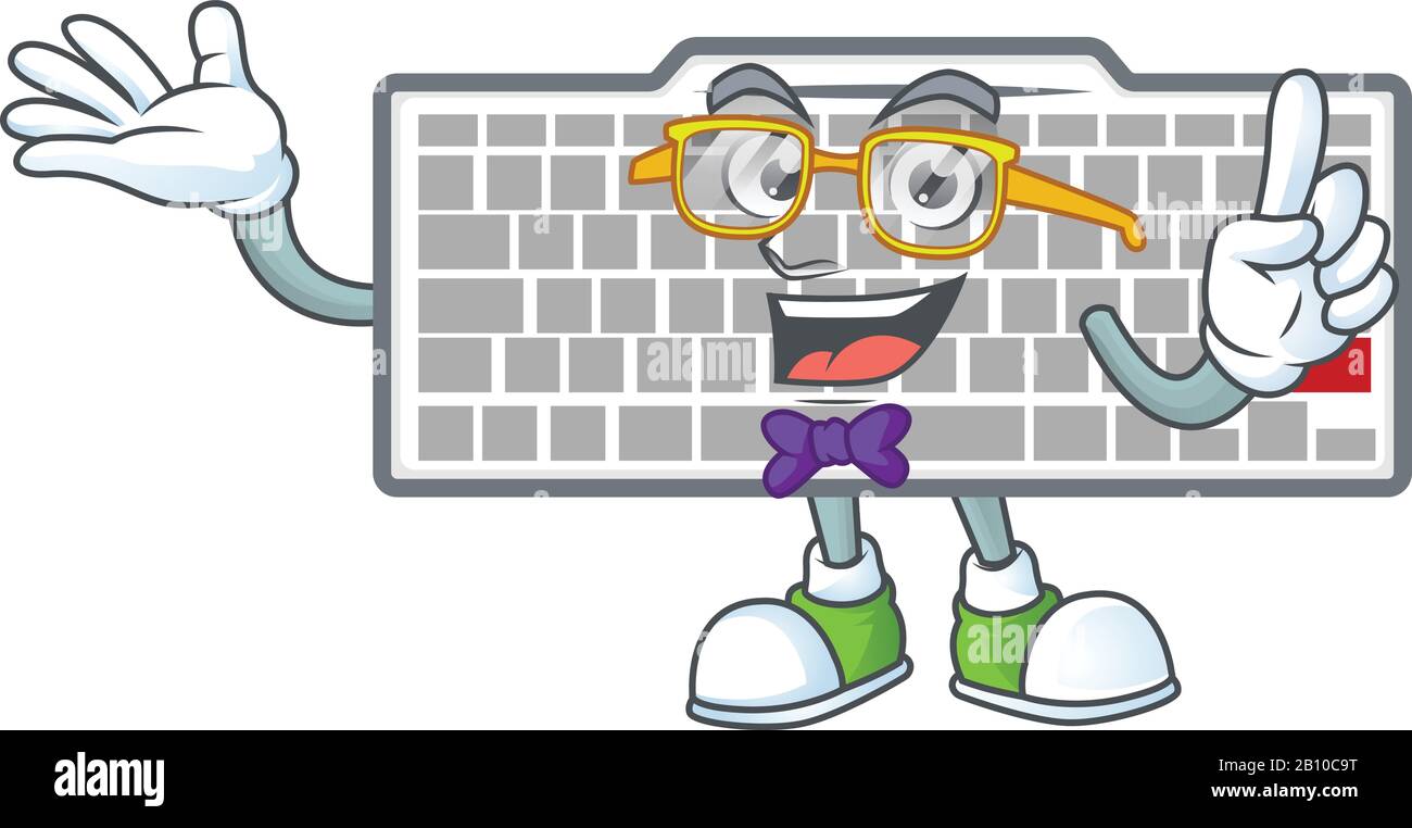 The Geek character of white keyboard mascot design Stock Vector Image ...