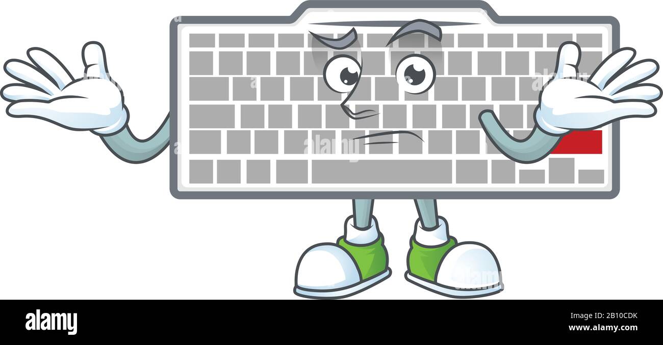 A comical Grinning white keyboard cartoon design style Stock Vector ...