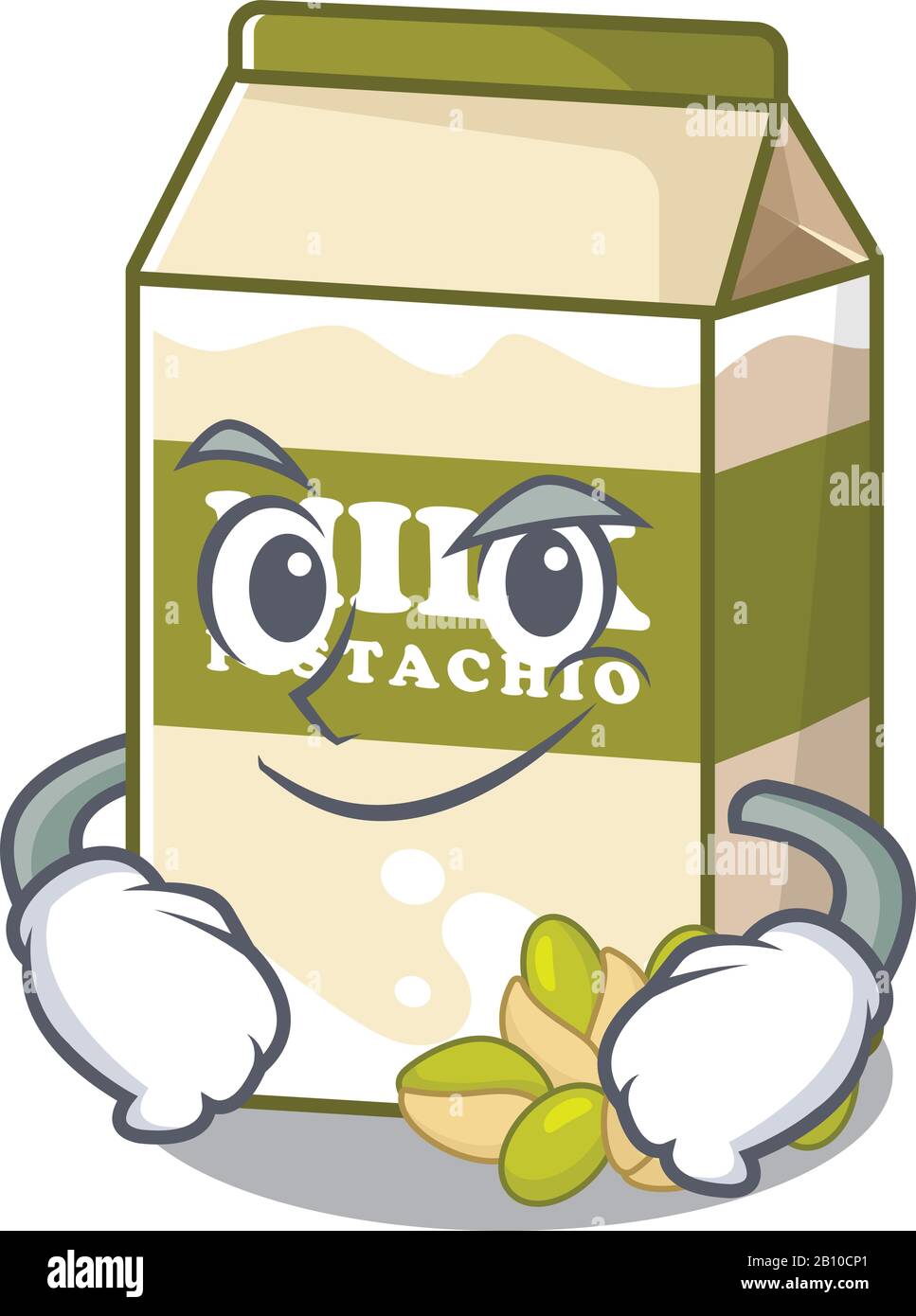 Cool pistachio milk mascot character with Smirking face Stock Vector ...