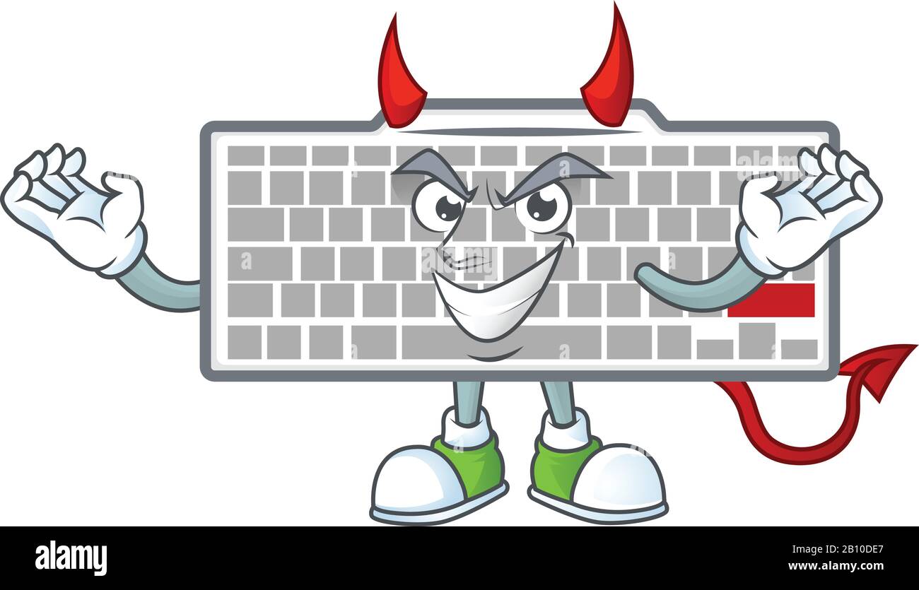 A cruel devil white keyboard Cartoon character design Stock Vector ...