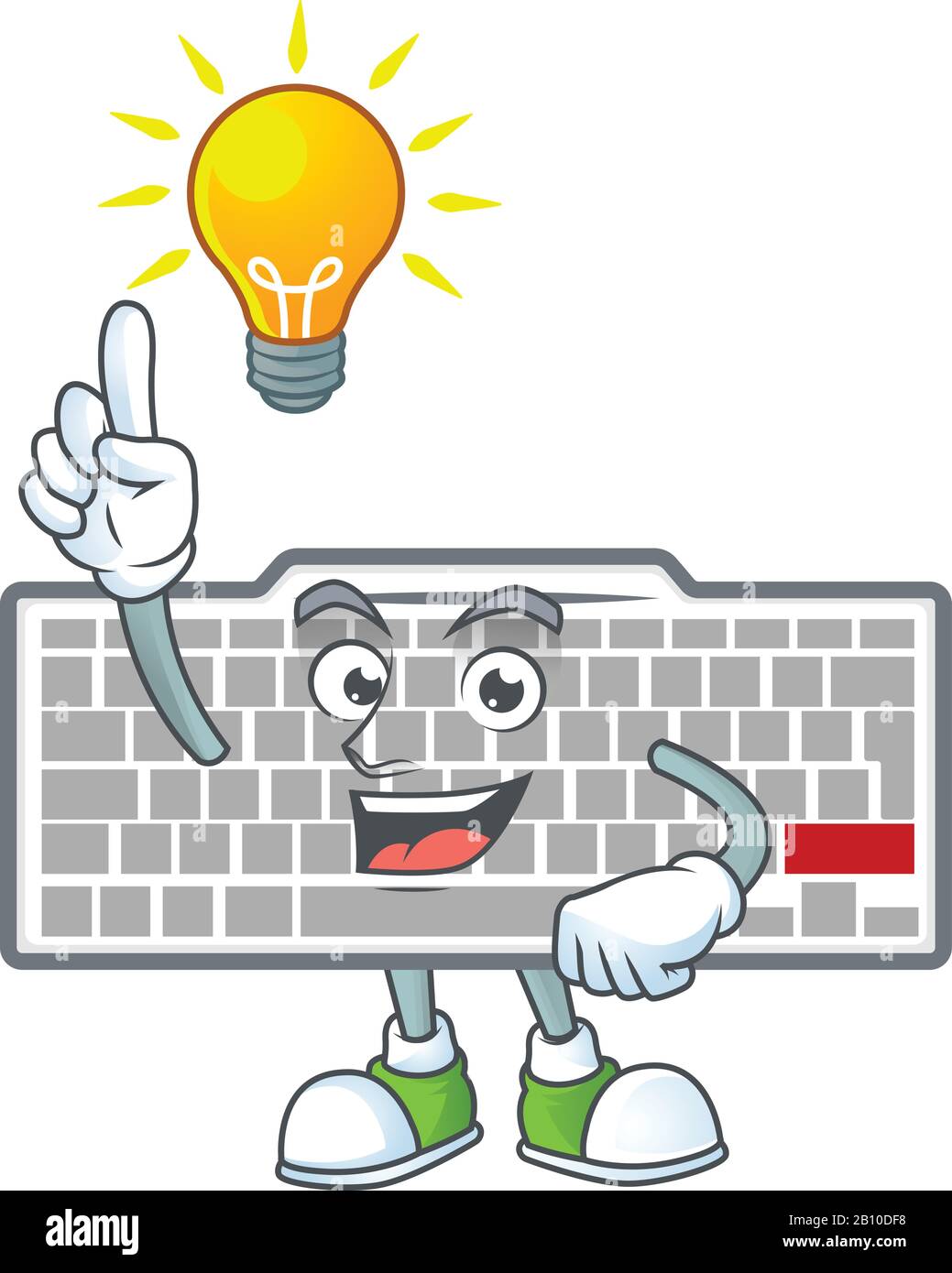 Smart white keyboard cartoon character has an idea Stock Vector Image ...