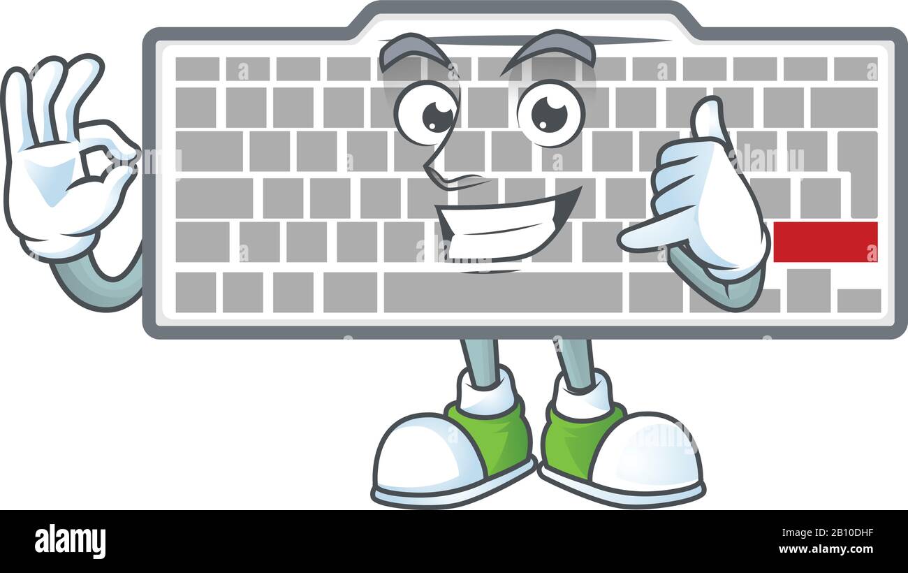 Call me funny white keyboard mascot picture style Stock Vector Image ...