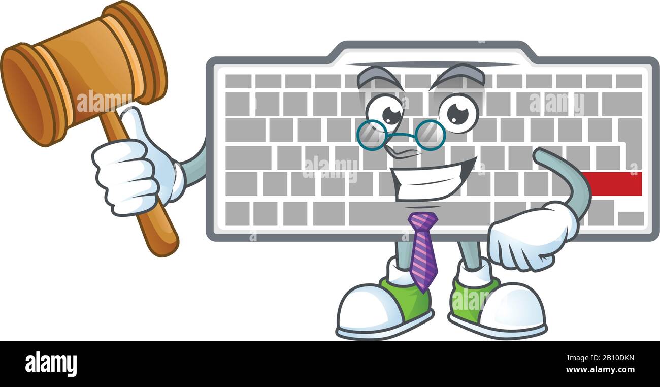 A wise Judge white keyboard in comic strip character design Stock ...