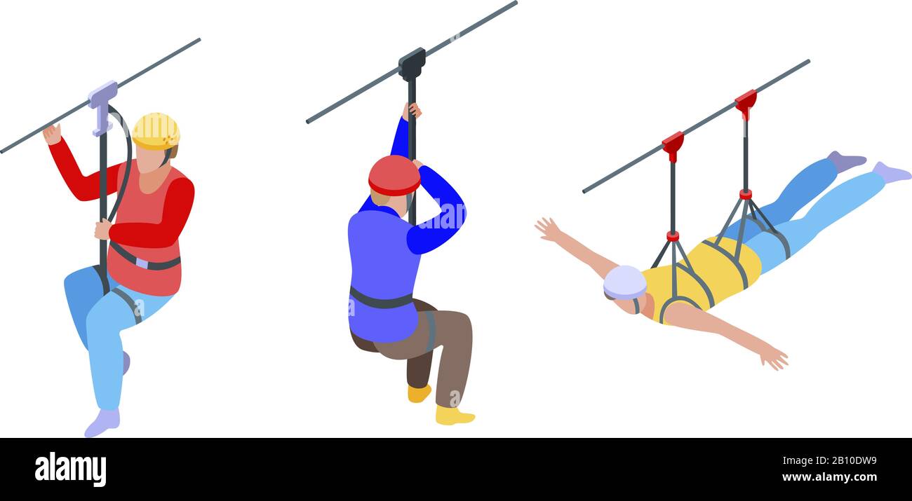 Zip line extreme sport Stock Vector Images - Alamy