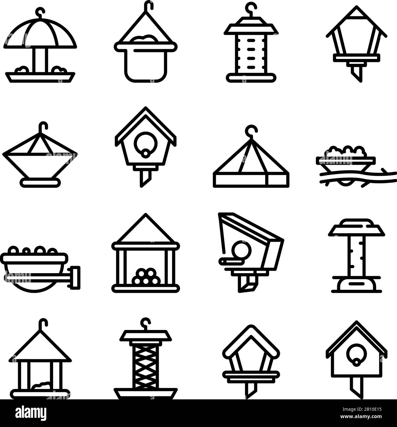 Bird feeders icons set, outline style Stock Vector Image & Art - Alamy