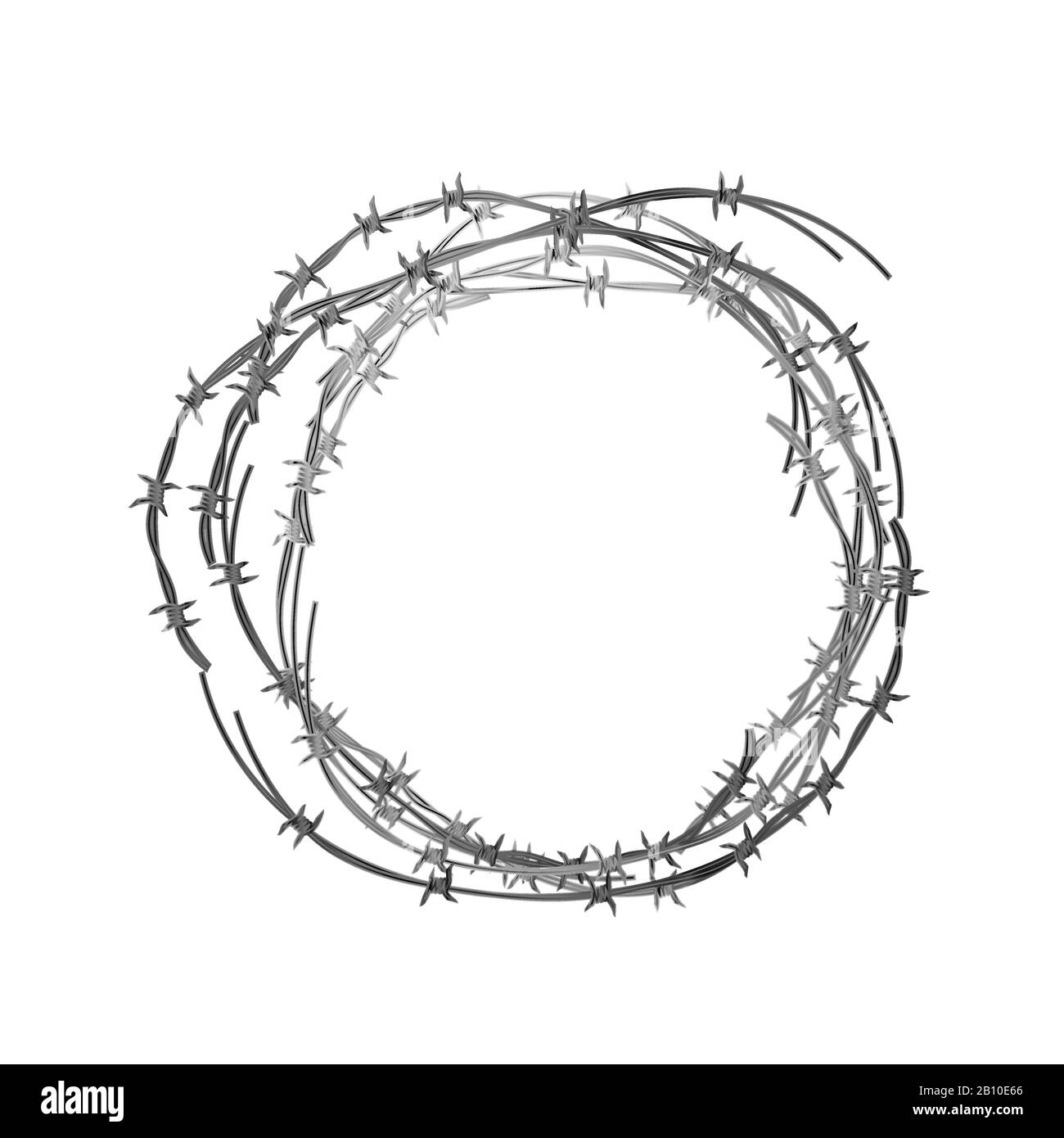 Glossy realistic hank of metal barbed wire on white Stock Vector Image ...