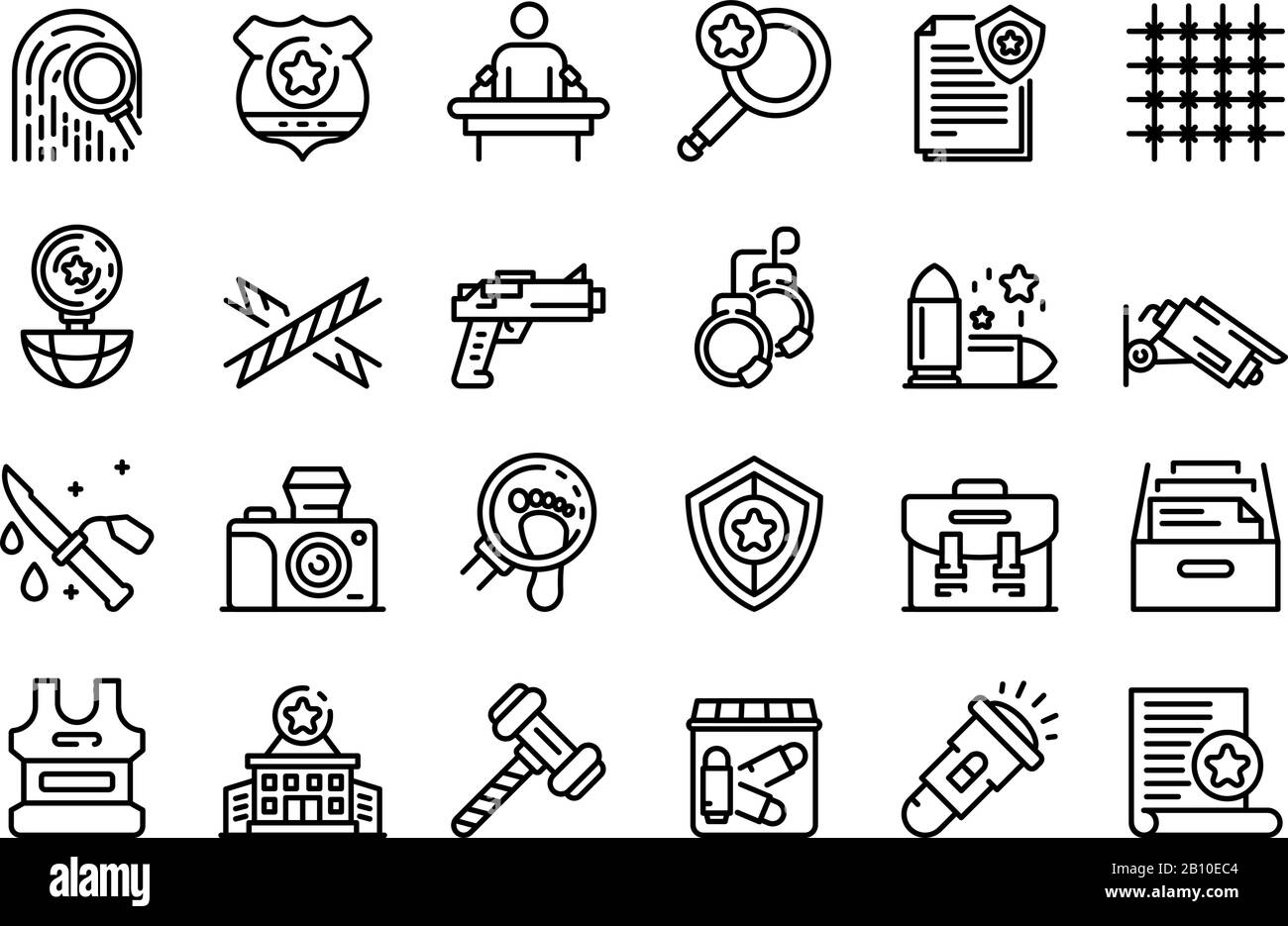 Investigator icons set, outline style Stock Vector Image & Art - Alamy