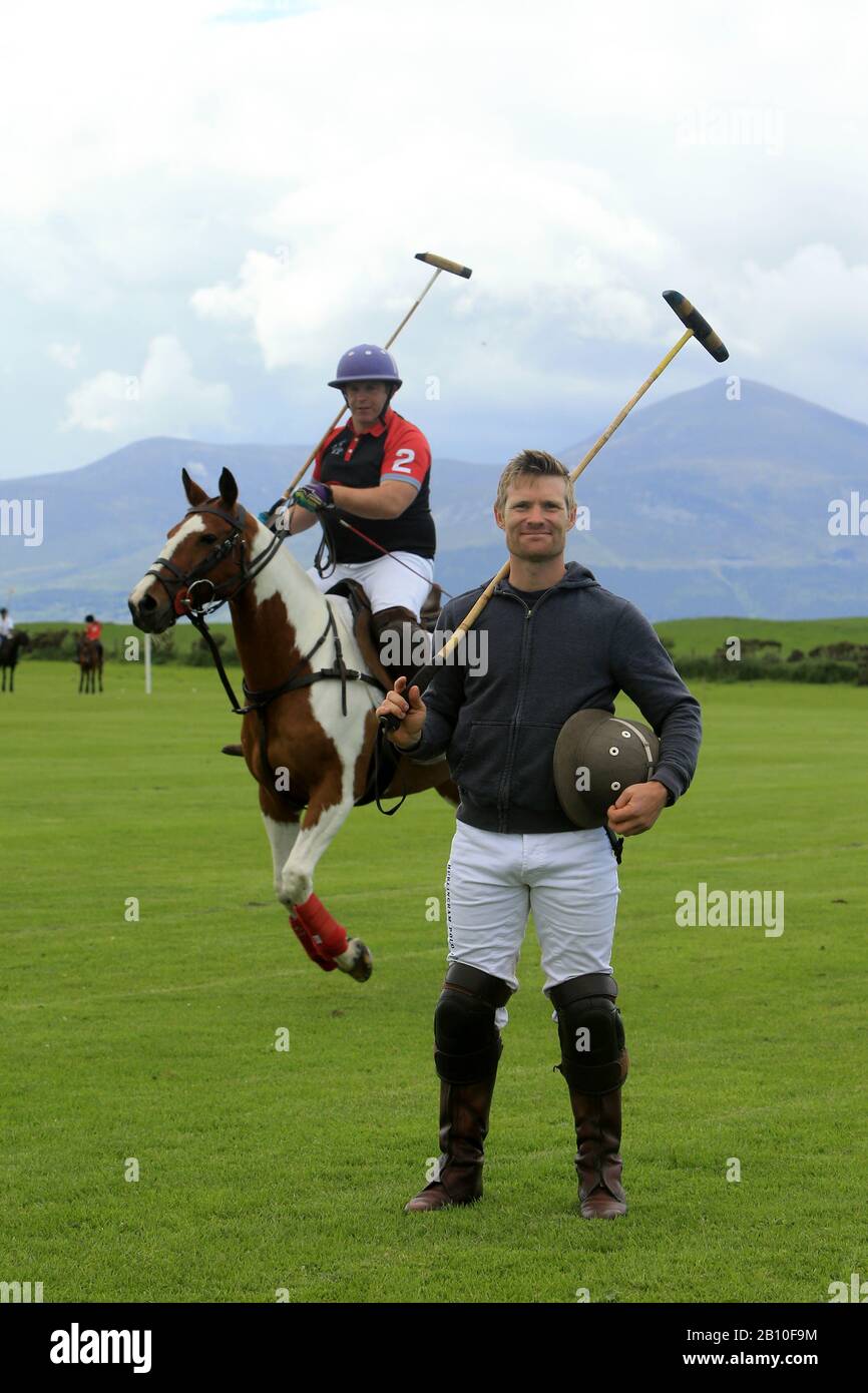 Tyrella House Polo players Richard Suitor (riding left) and Jamie ...