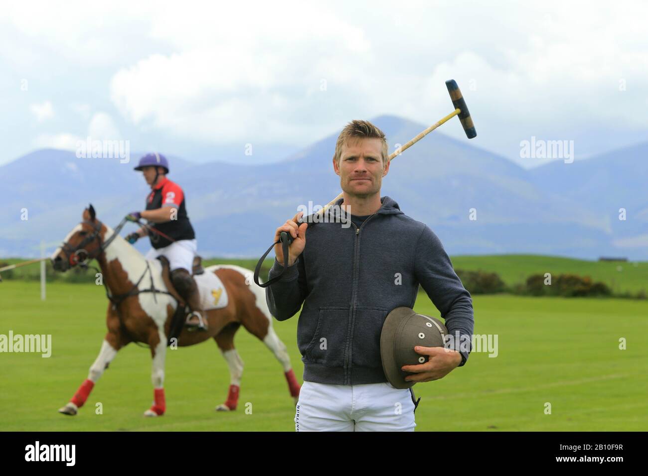 Tyrella House Polo players Richard Suitor (riding left) and Jamie ...