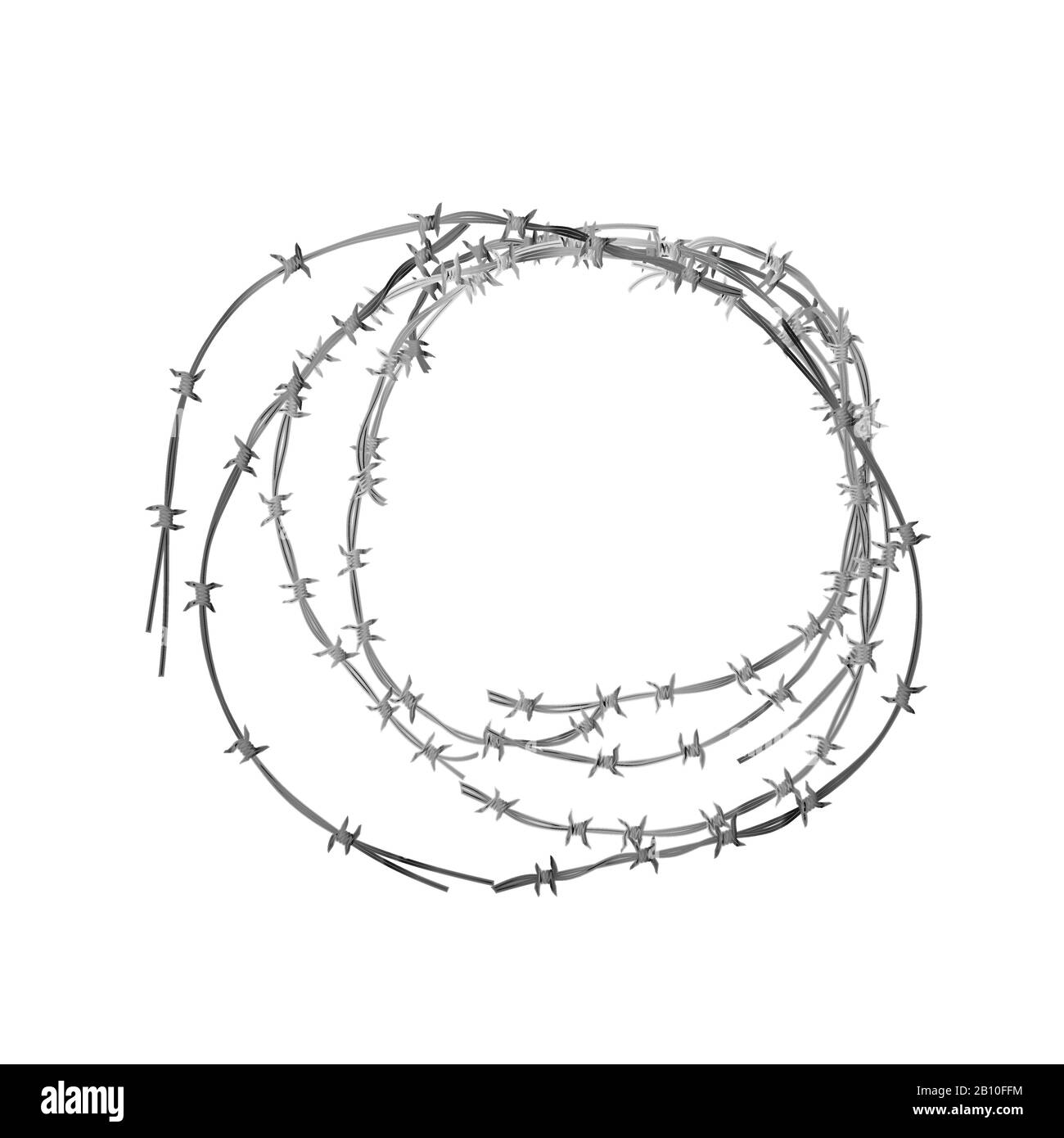 Tangled hank of metal barbed wire on white Stock Vector Image & Art - Alamy