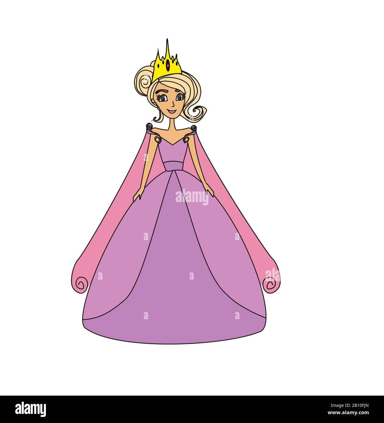 Beautiful little princess, isolated fairy tale character Stock Vector ...
