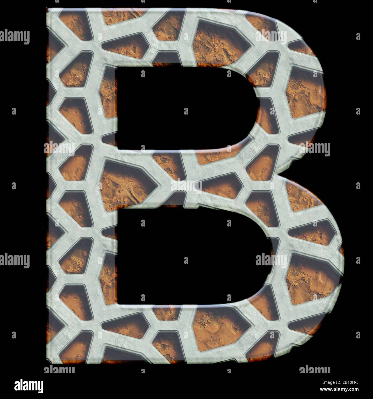 3D render of grate and textured alphabet capital letter Stock Photo - Alamy