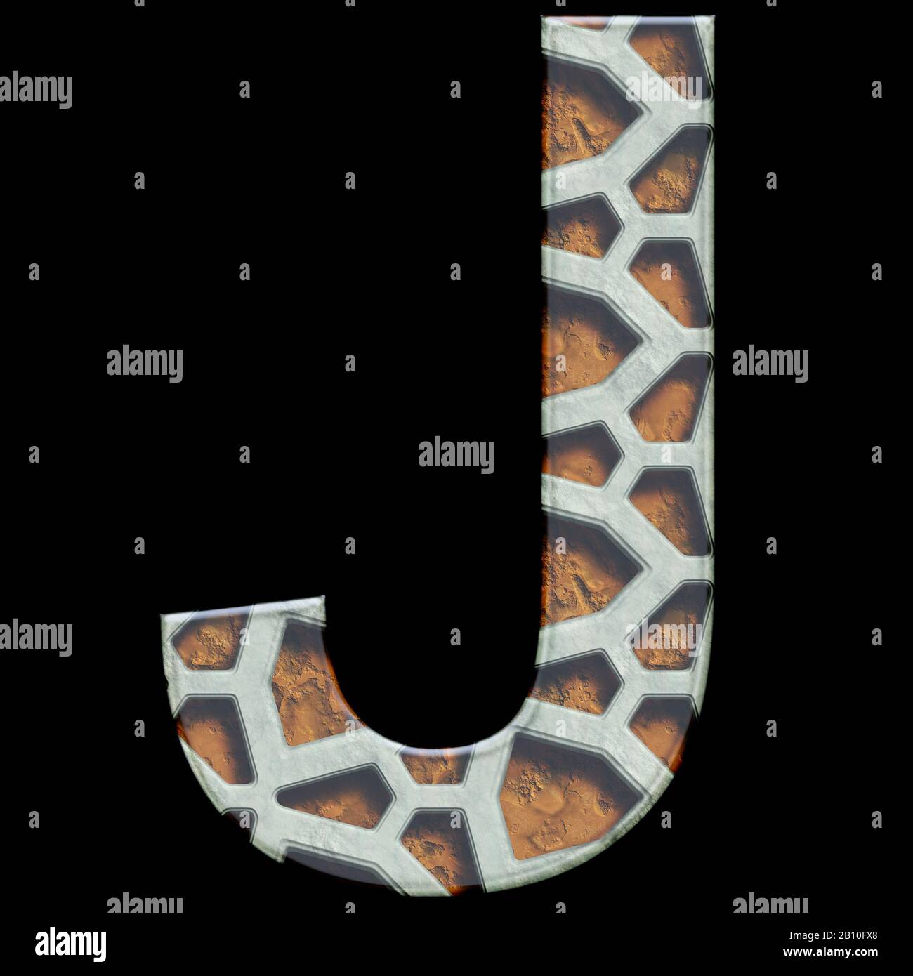 3D render of grate and textured alphabet capital letter Stock Photo - Alamy