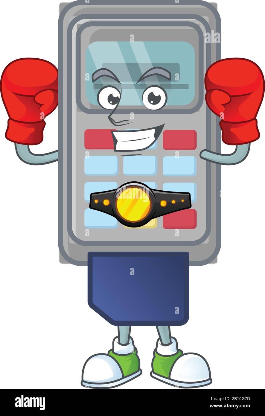 A sporty Boxing POS machine cartoon character design style Stock Vector ...