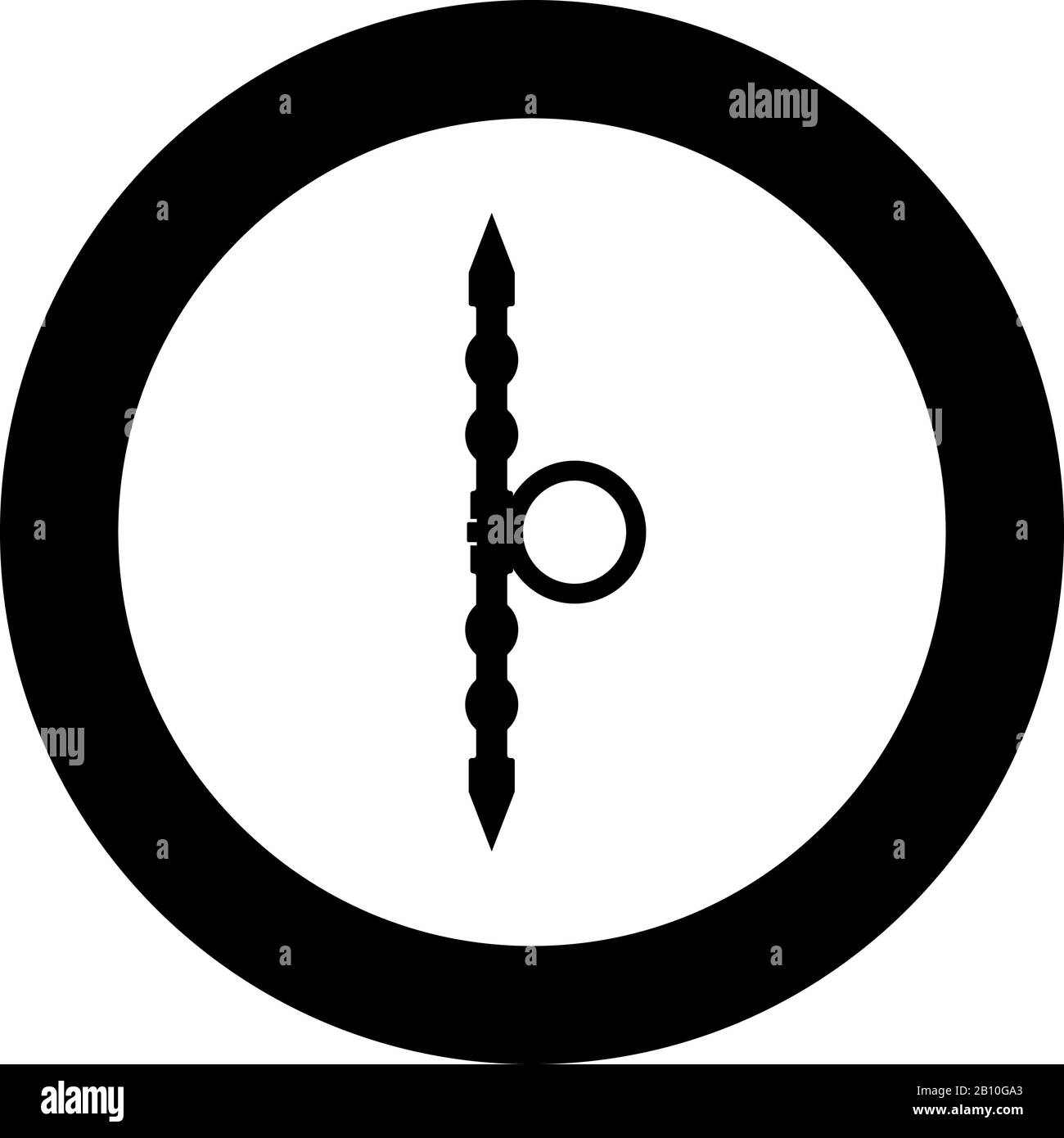 Santensu weapon of samurai for hand icon in circle round black color vector illustration flat ...