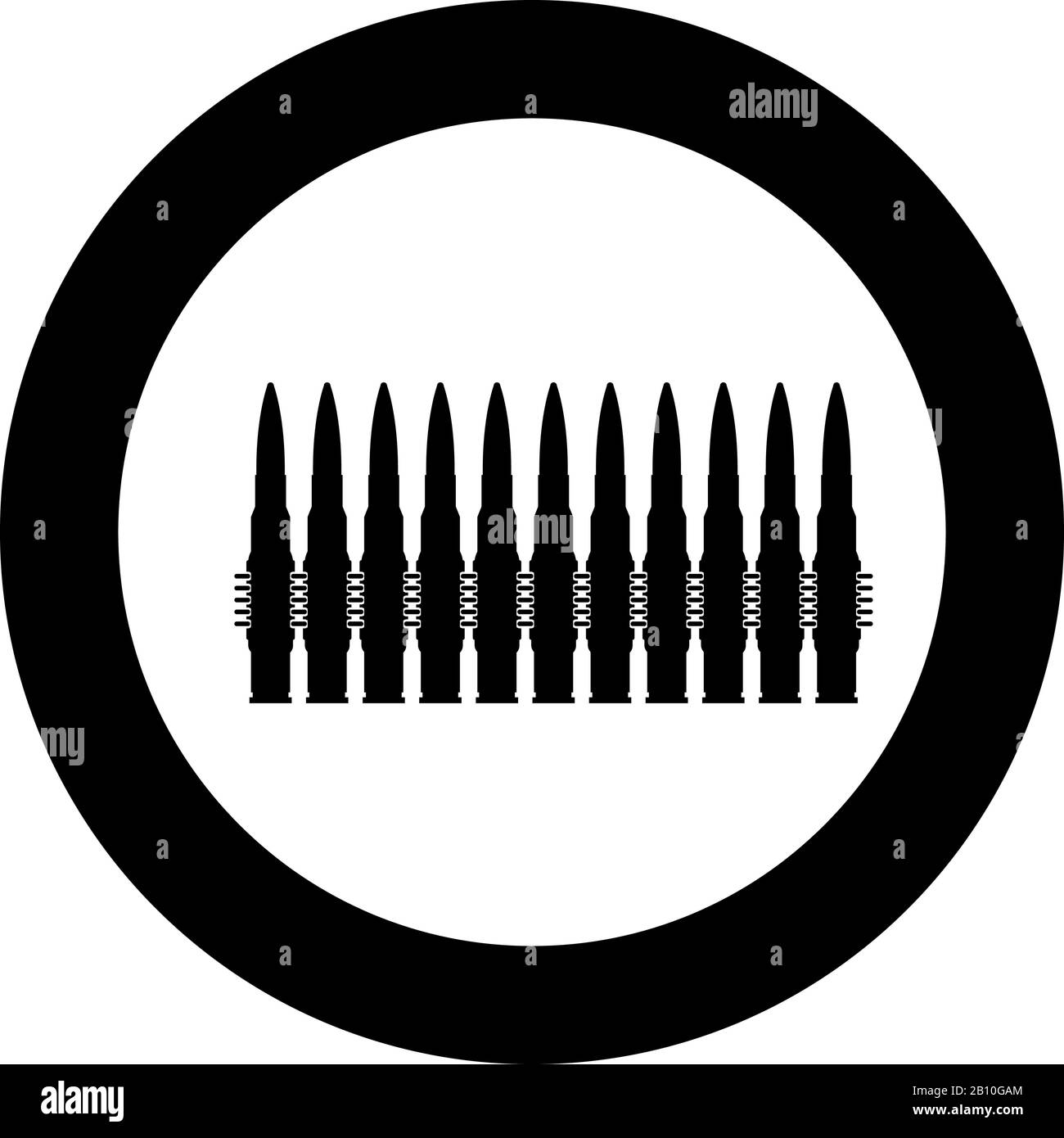 Cartridges bullets ammo machine gun Black and White Stock Photos ...