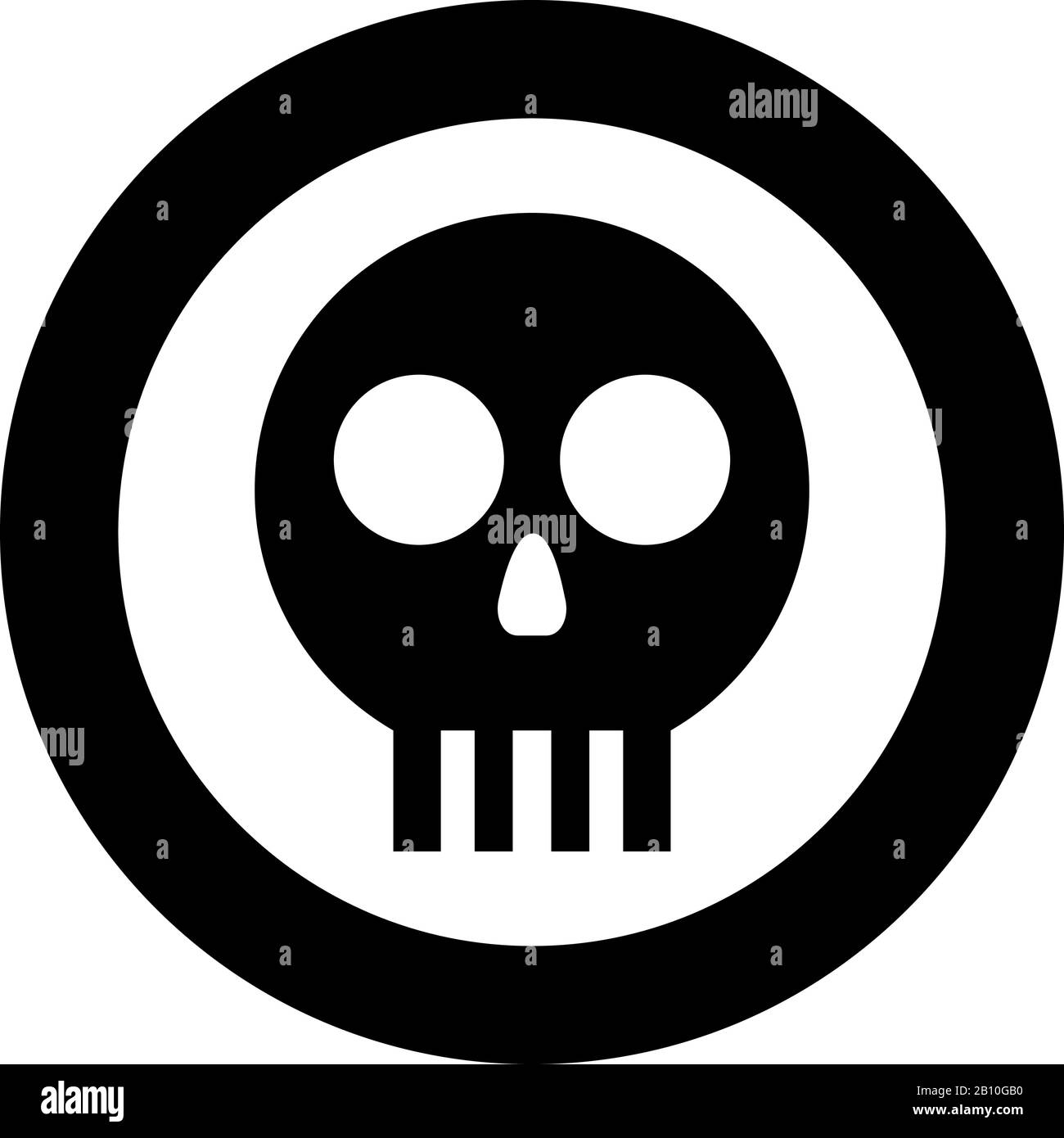 Human skull Cranium icon in circle round black color vector ...