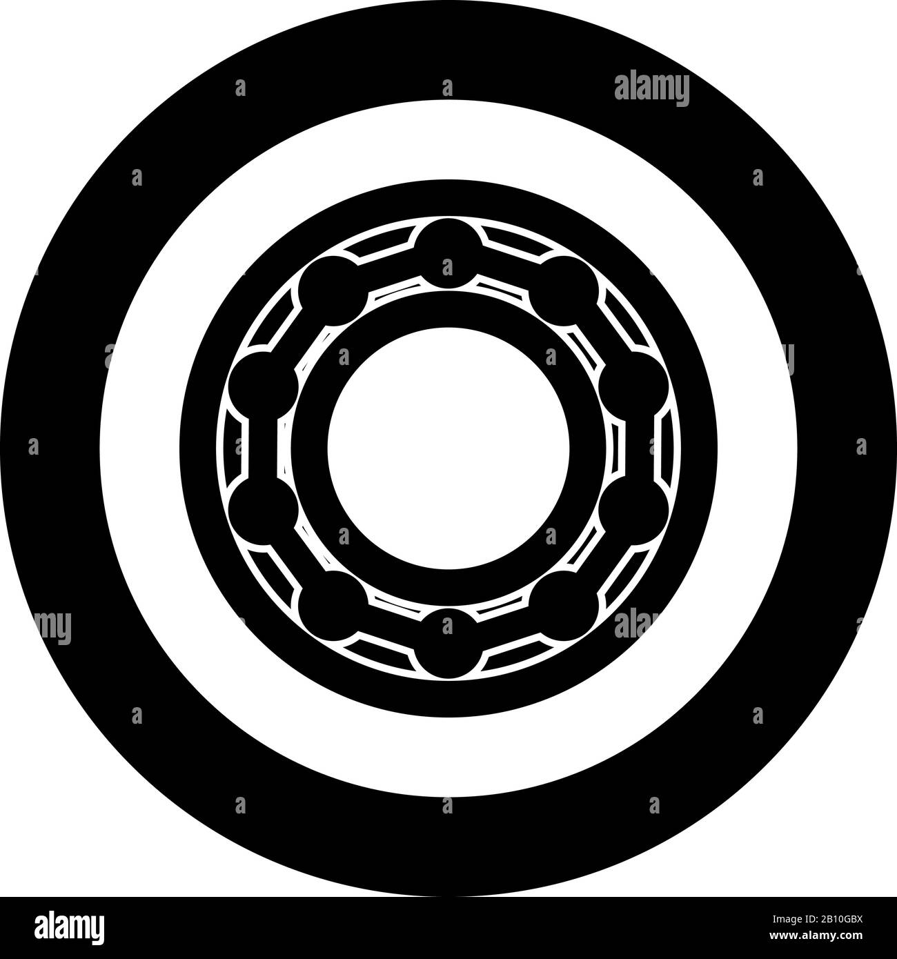 Bearing with ball in side view icon in circle round black color vector ...