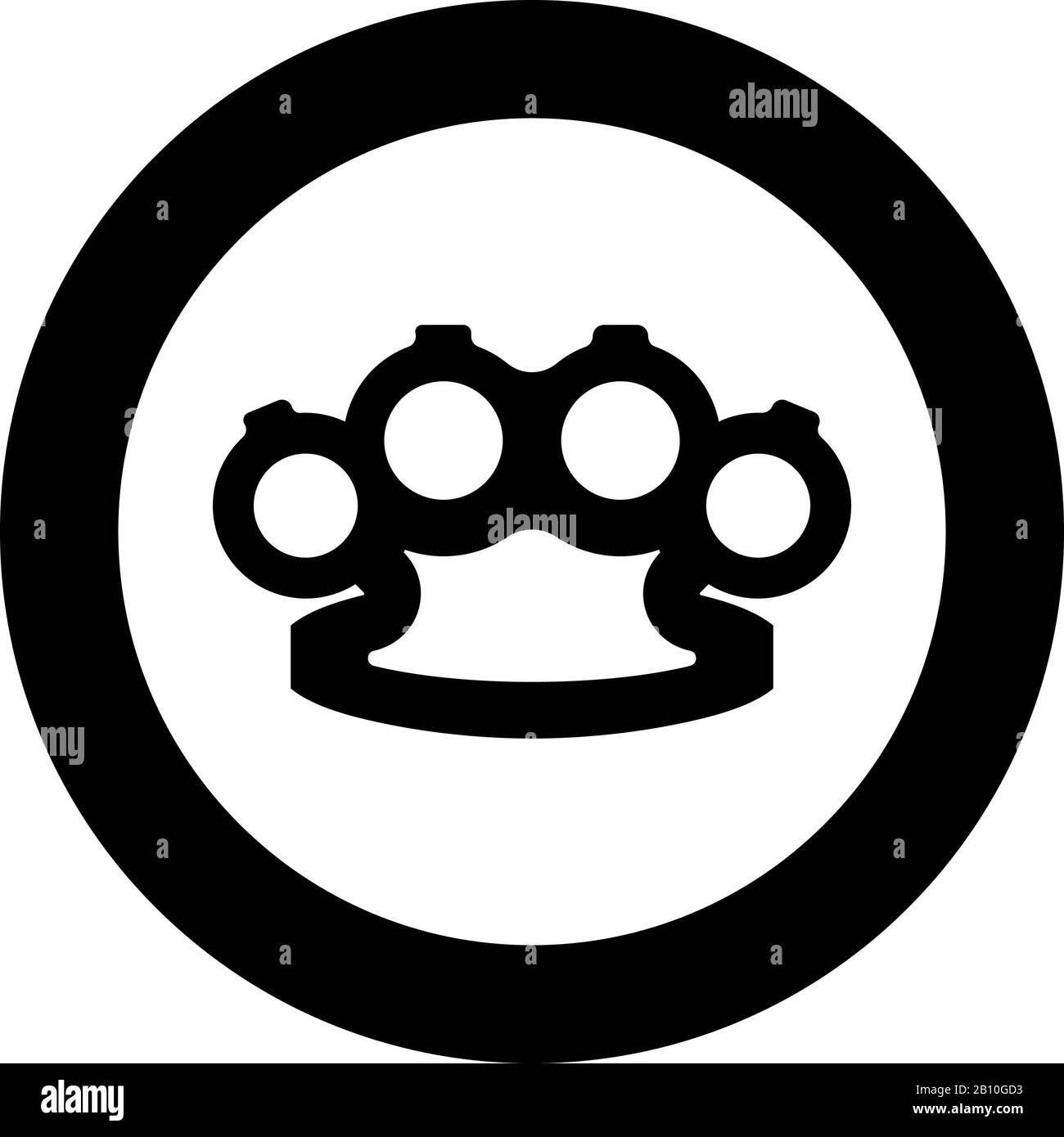 Knuckleduster Knuckles Weapon for hand icon in circle round black color ...