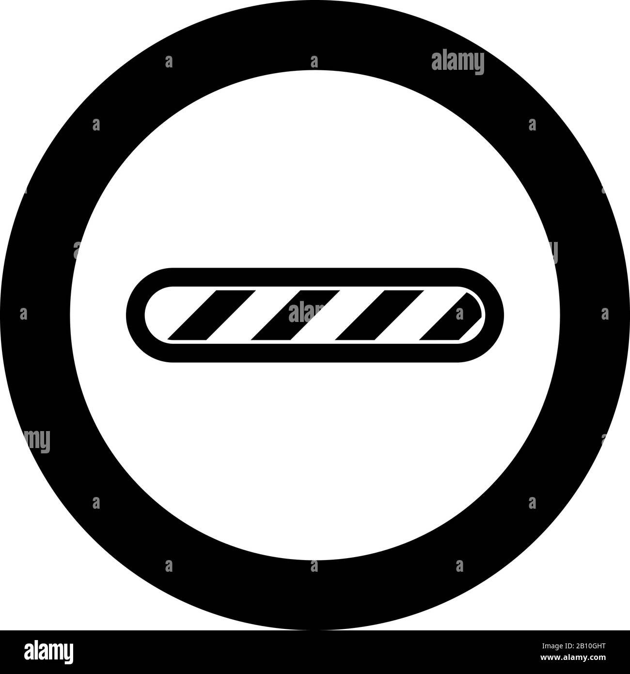 Loading Bar Of Progress Status Icon In Circle Round Black Color Vector Illustration Flat Style