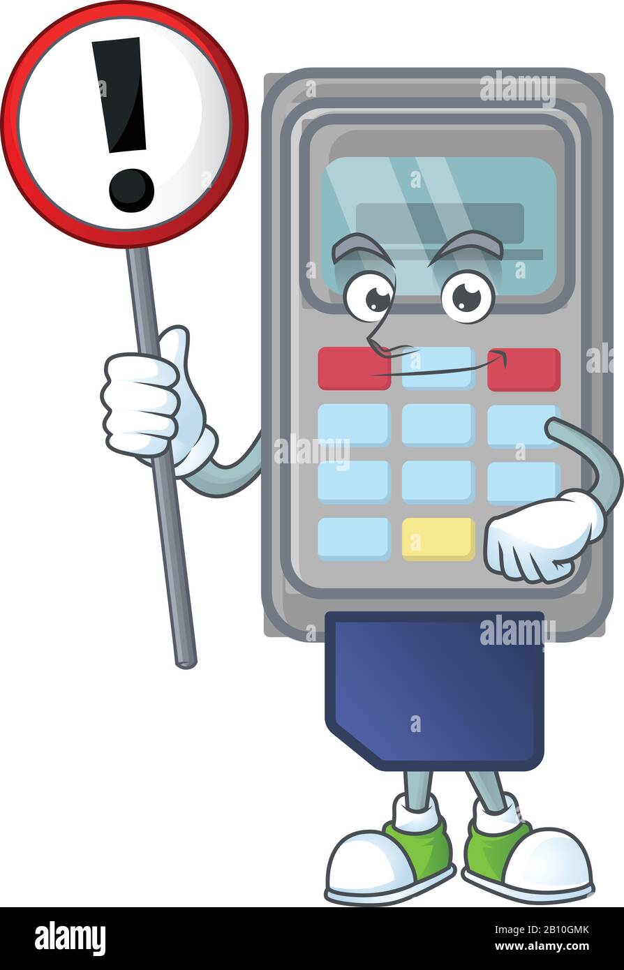 Cartoon character design of POS machine rise up a broad Stock Vector ...