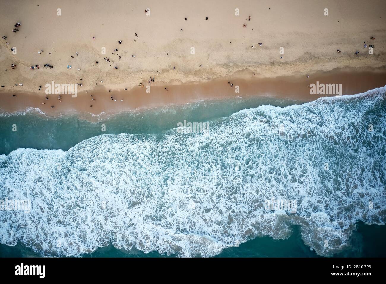 Aerial View of Waves and Azure beach with rocks. Kerala, India Stock ...