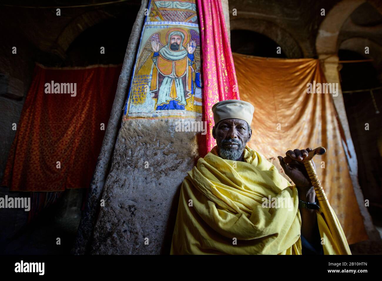 Priest of the Ethiopian Orthodox Church in the Abba Yohanni Rock Church ...
