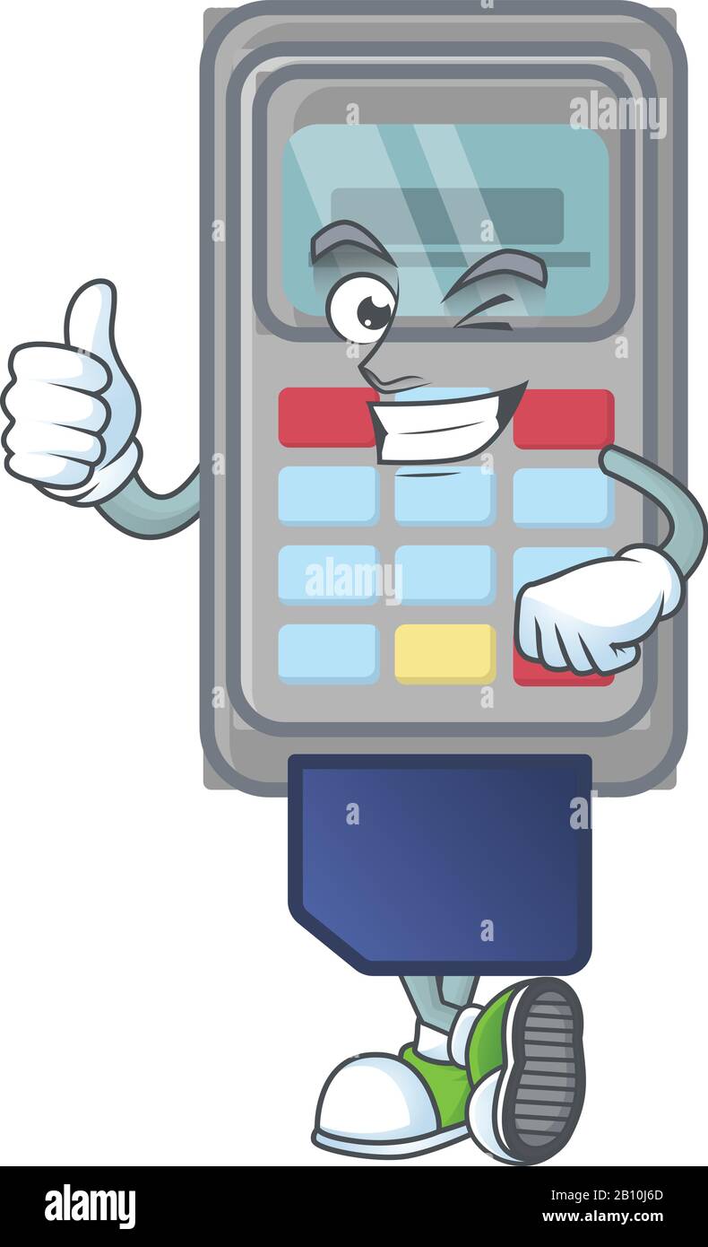 A mascot icon of POS machine making Thumbs up gesture Stock Vector ...