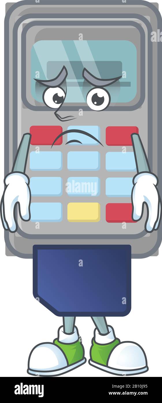 Cartoon character of a POS machine having an afraid face Stock Vector ...